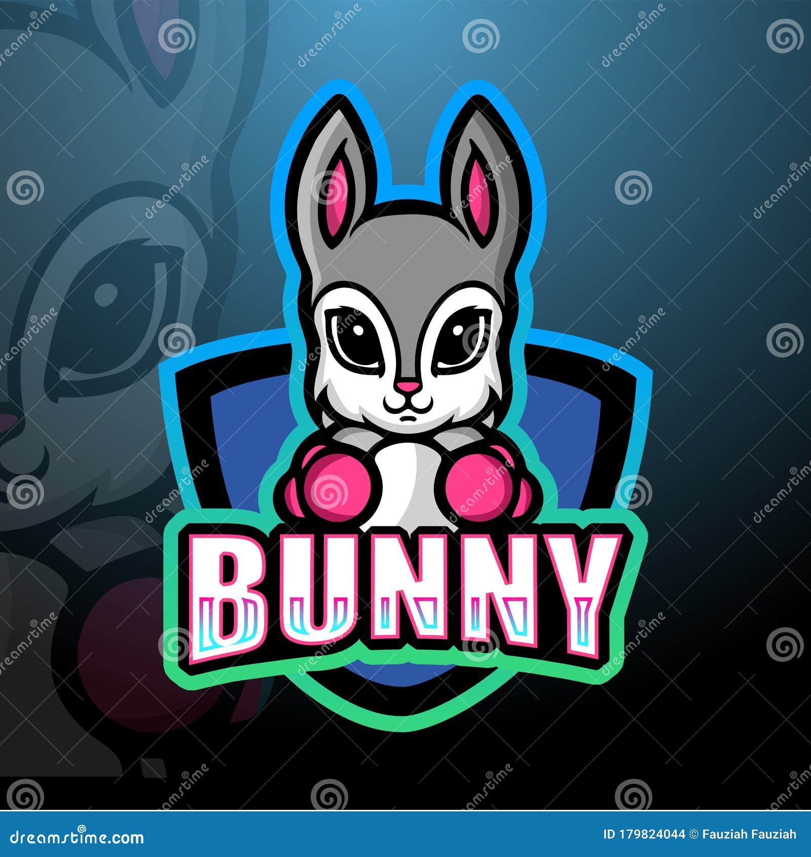 Boxing Bunny Mascot Esport Logo Design Stock Vector - Illustration of ...