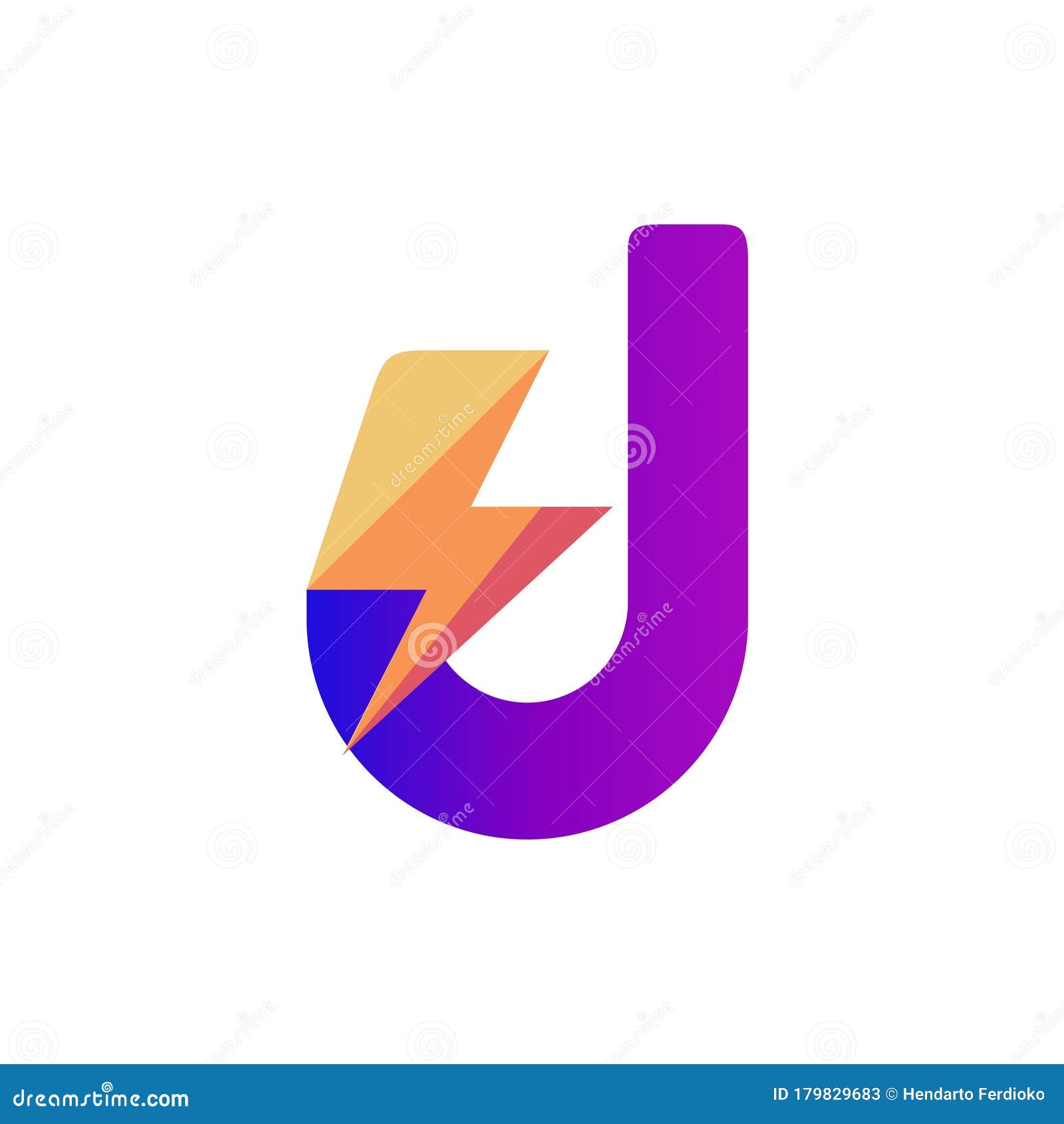 Letter J Lightning Vector Logo Design Template Stock Vector ...