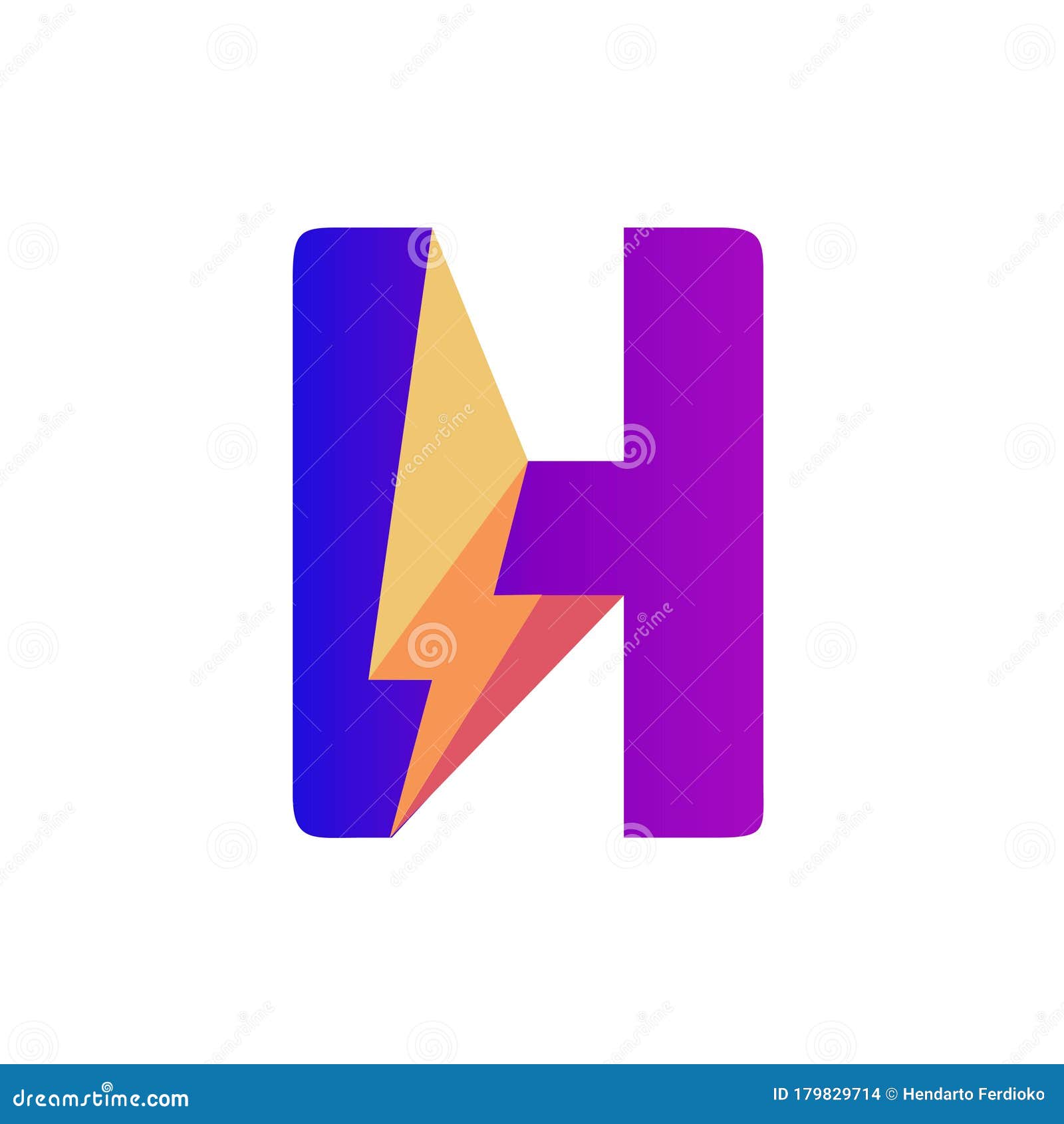 Letter H Lightning Vector Logo Design Template Stock Illustration ...