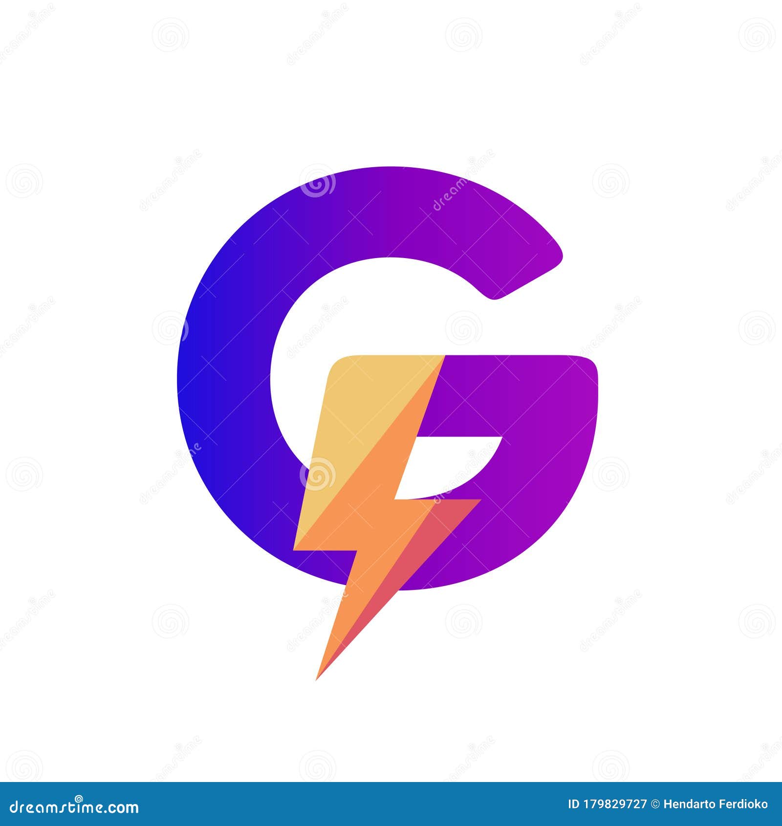 Letter G Lightning Vector Logo Design Template Stock Vector ...