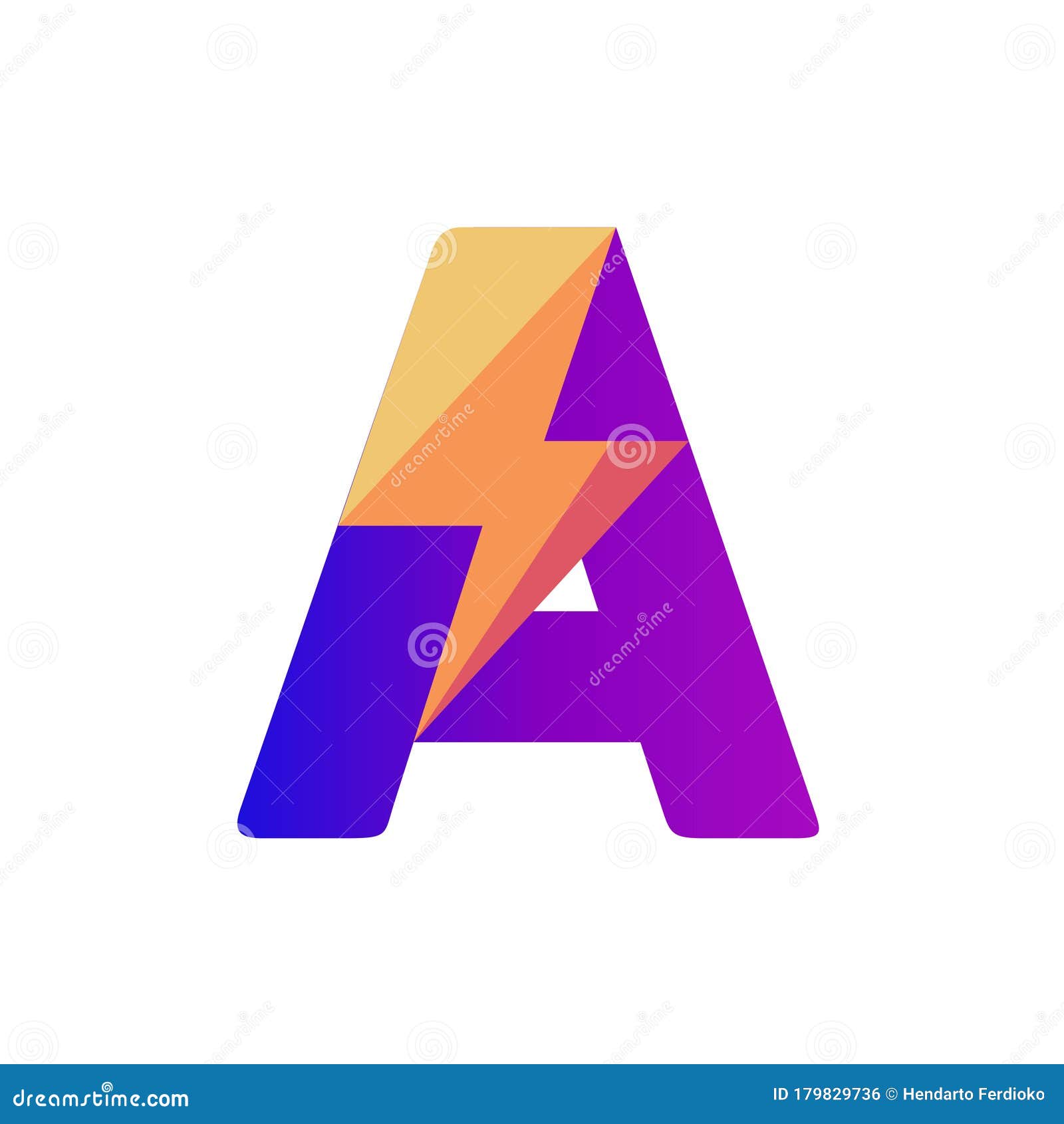 Letter a Lightning Vector Logo Design Template Stock Vector ...