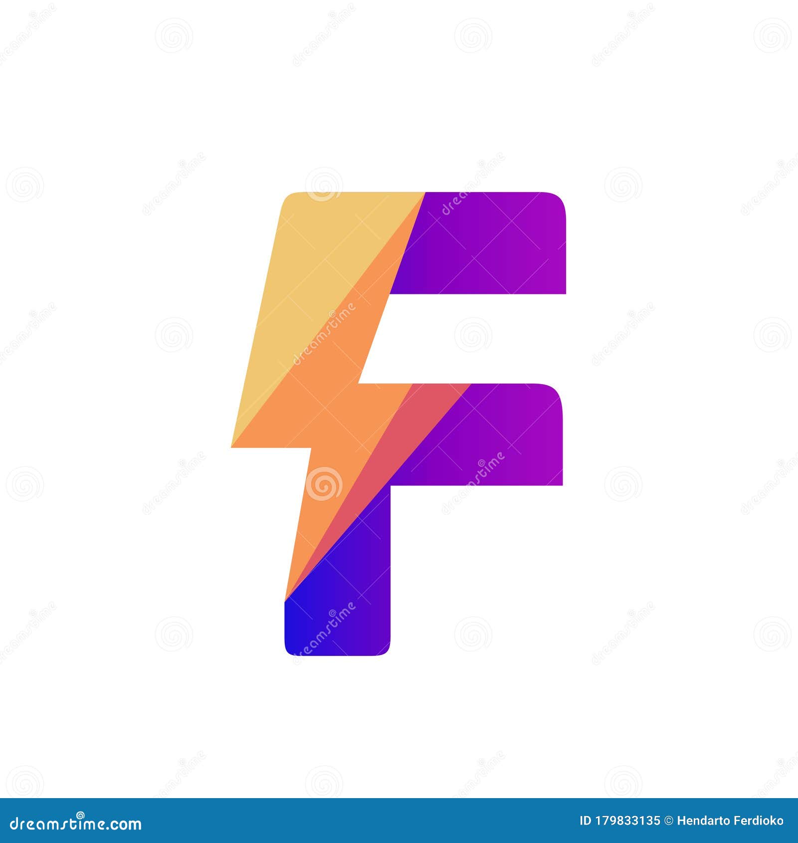 Letter F Lightning Vector Logo Design Template Stock Vector ...