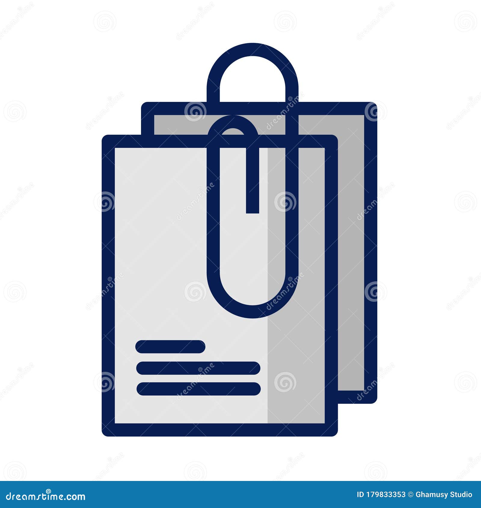 Paperclip Icon for Office Project Stock Vector - Illustration of line ...