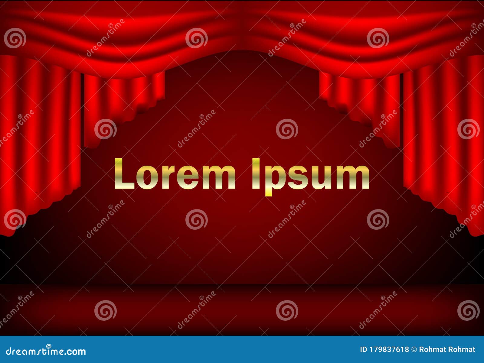 Realistic Theater Curtains, Stage Cinema, Red Background Template ...