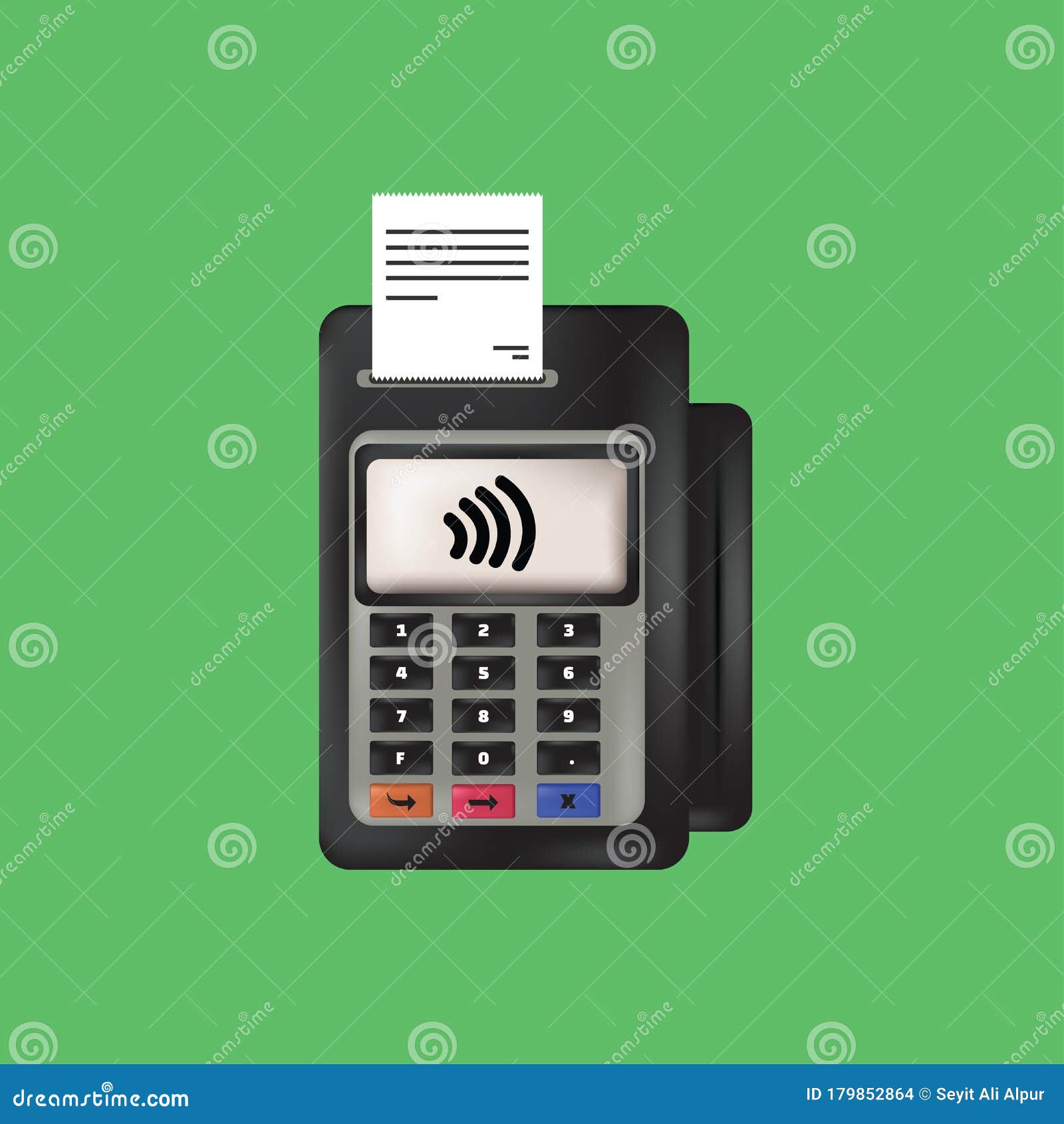 Pos device and credit card stock vector. Illustration of business ...