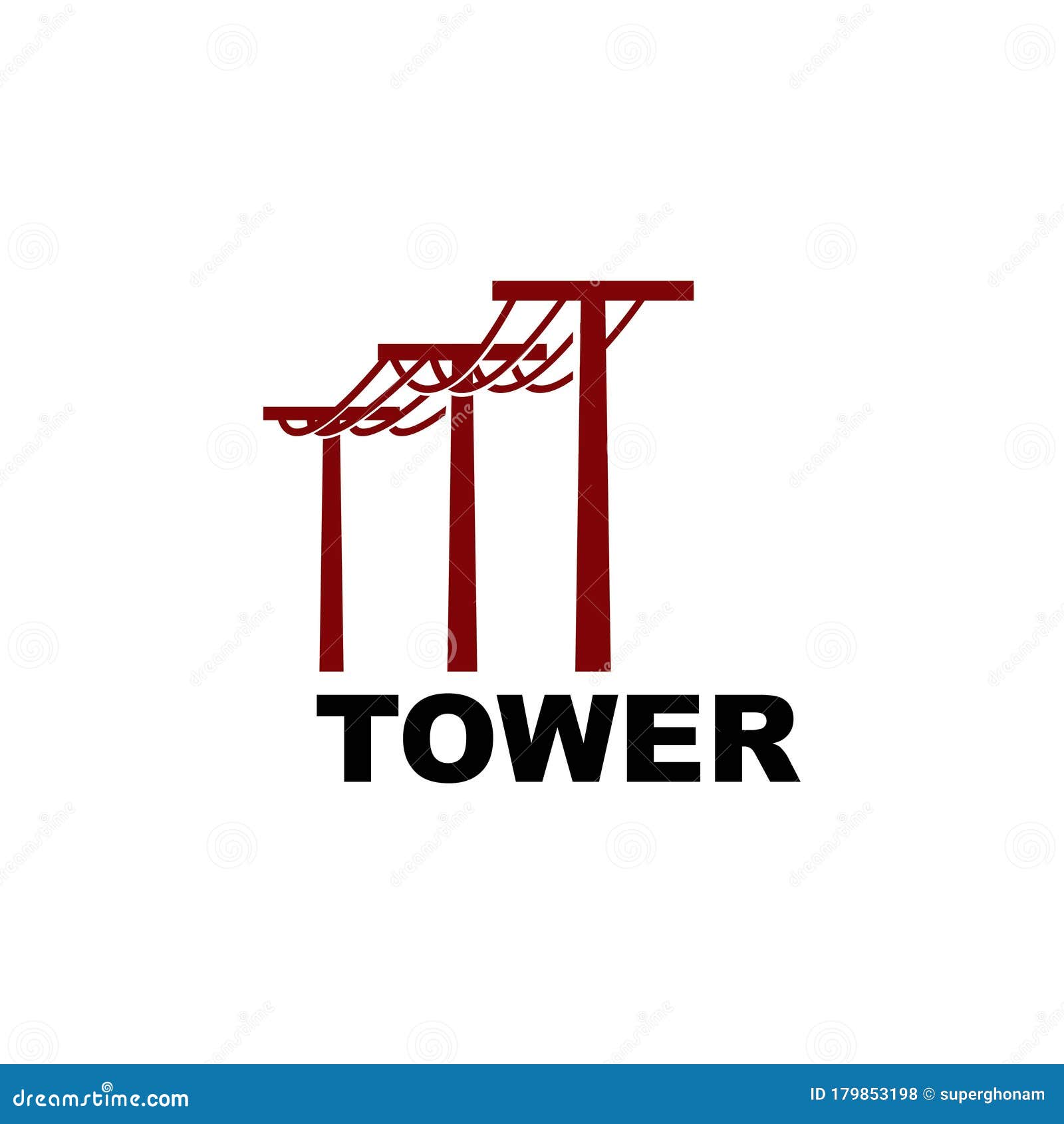 Electric Tower Symbol Logo Template Stock Vector - Illustration of ...