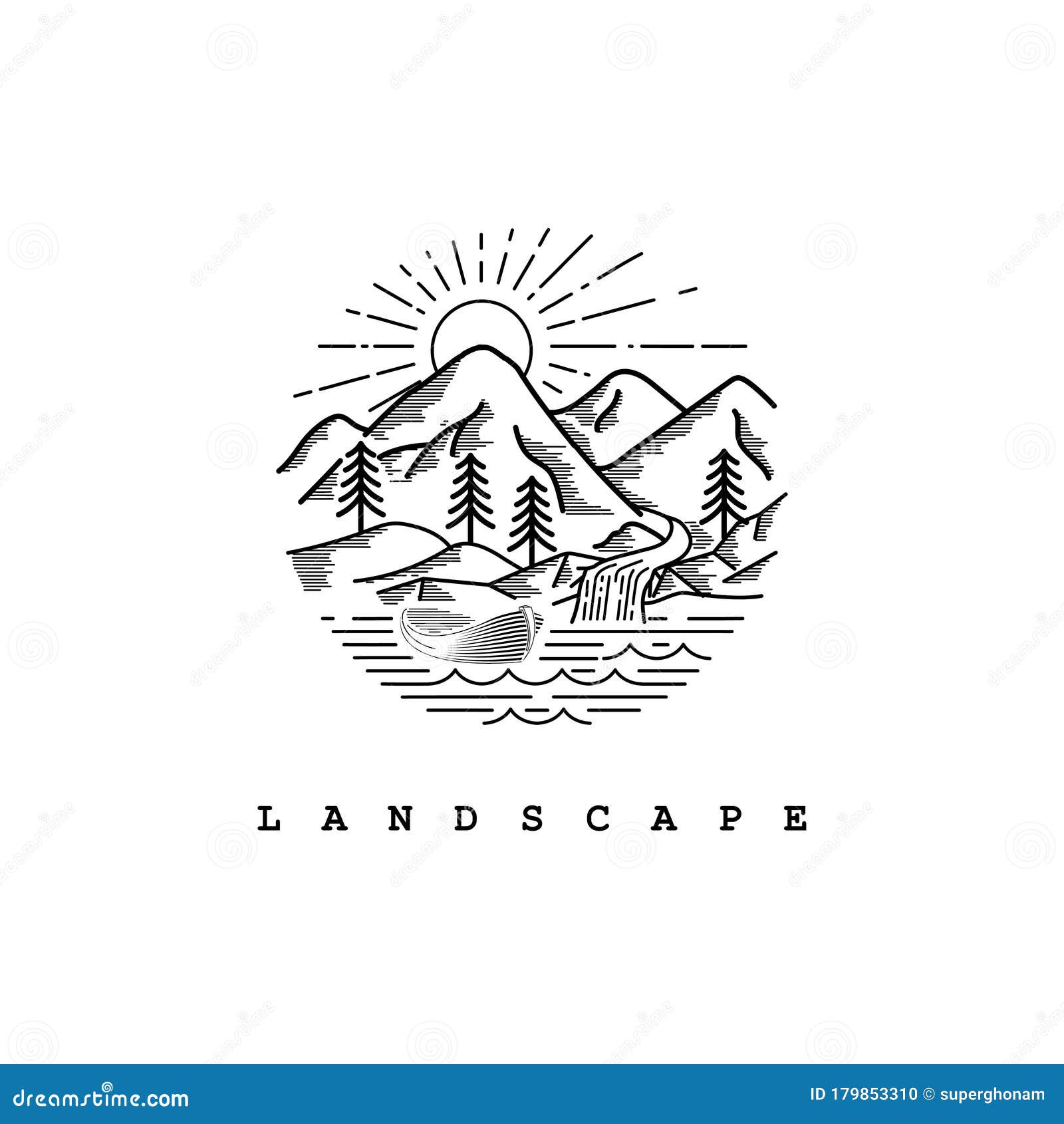 Mountain View Logo Design Template Stock Vector - Illustration of ...