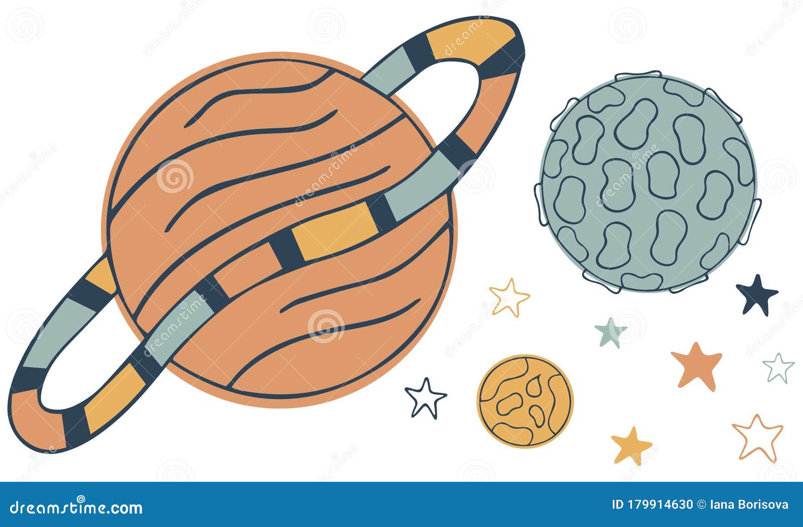 Saturn Mars Cosmo Planet Royalty-Free Illustration | CartoonDealer.com ...