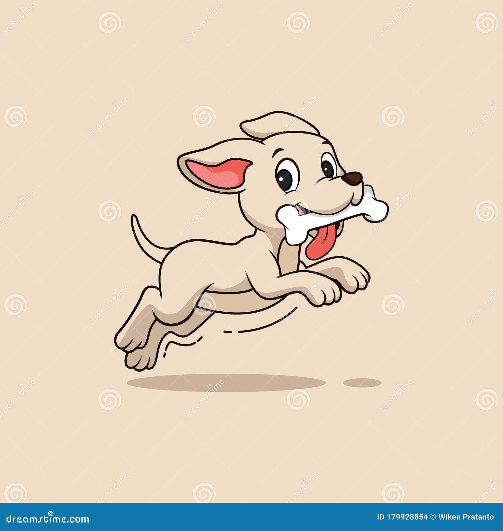 Cute Dog Running Character Pet Stock Vector - Illustration of character ...