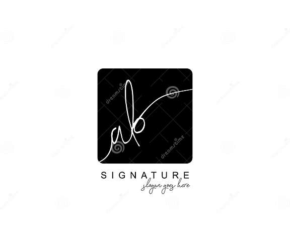 Initial AB Signature Logo Template Vector Stock Vector - Illustration ...