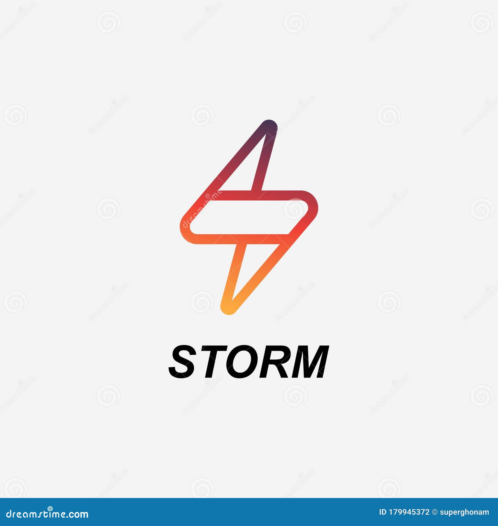 Thunder Shape Logo Design Vector Template Stock Vector - Illustration ...