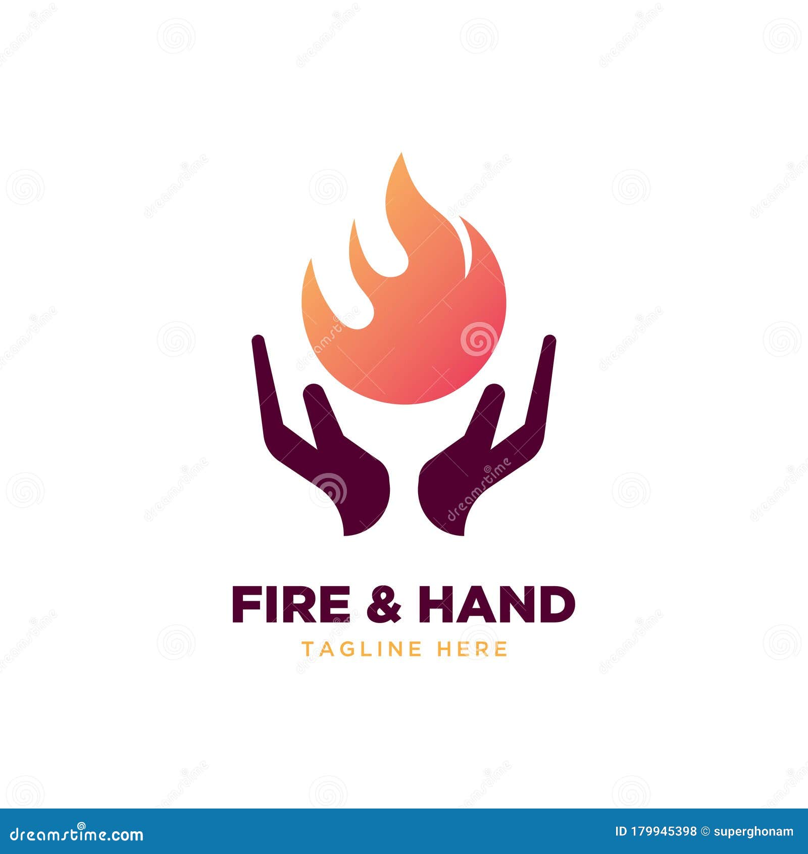 Fire and Hand Logo Design Vector Template Stock Vector - Illustration ...