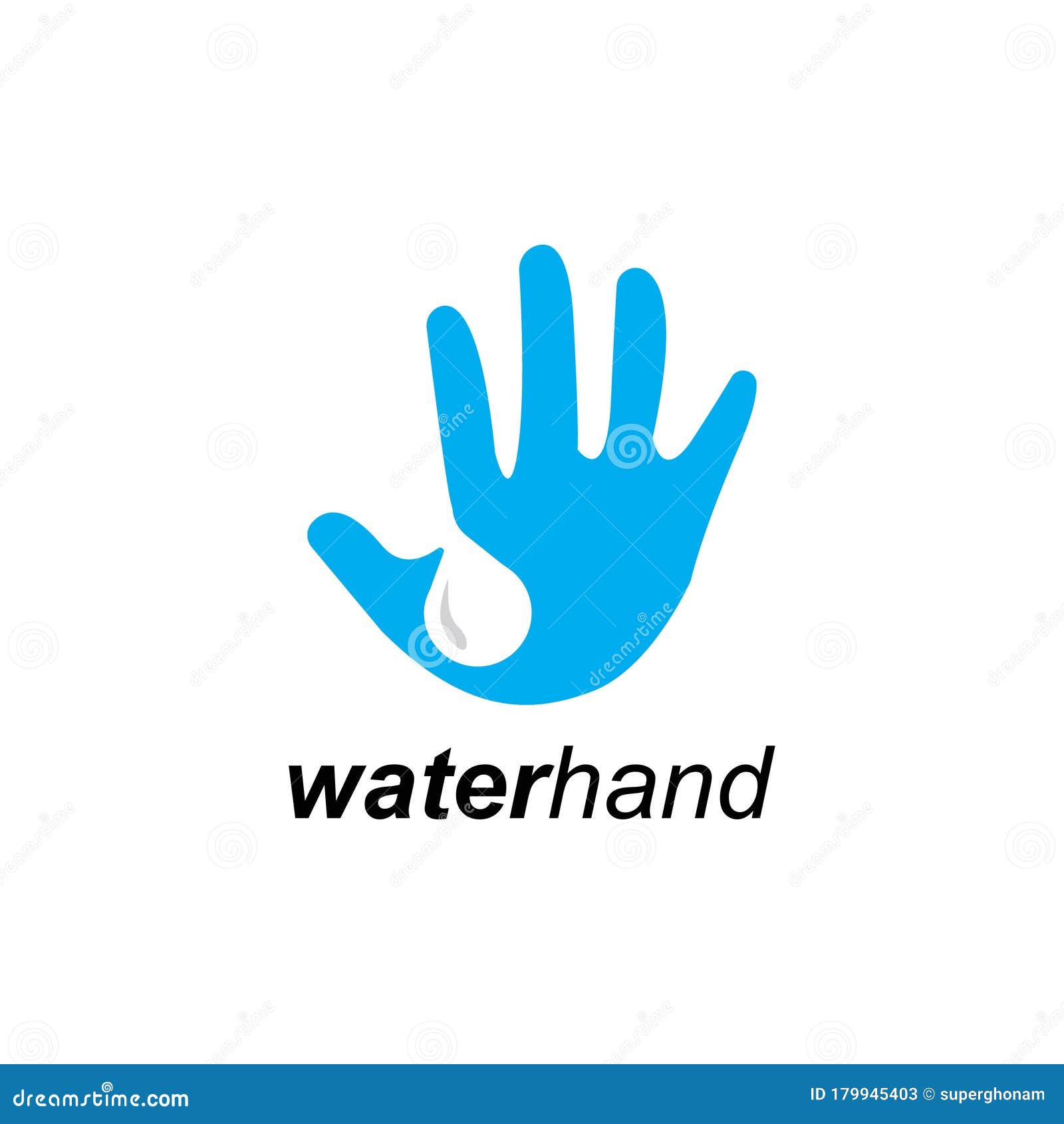 Water and Hand Logo Illustration Stock Vector - Illustration of ...