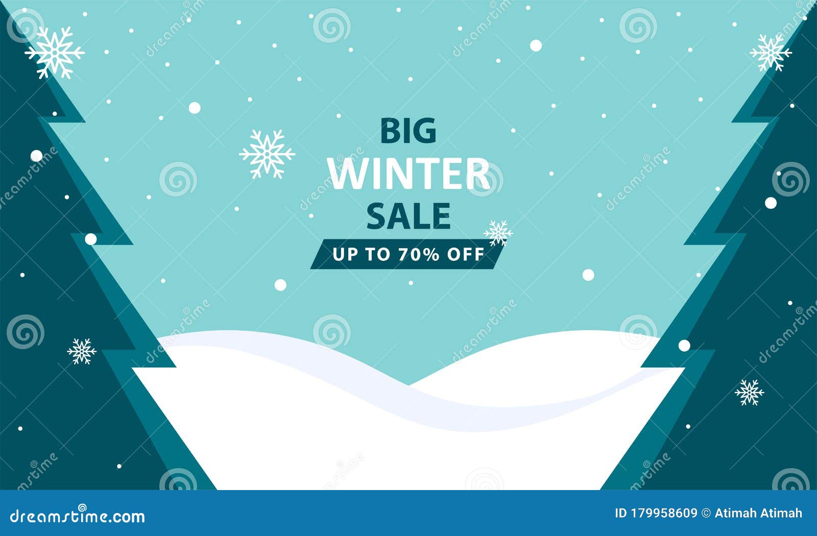 Winter Sale Background with Cartoon Style Stock Vector - Illustration ...