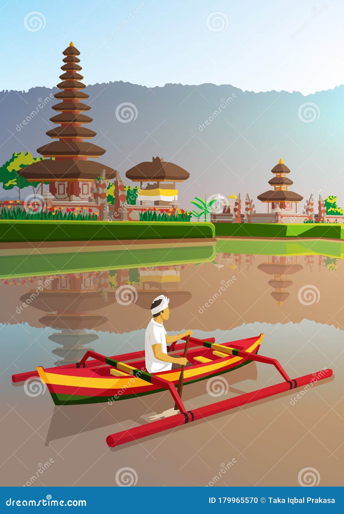 Ulun Danu Bratan Temple Bedugul Famous Landmark From Bali Indonesia ...