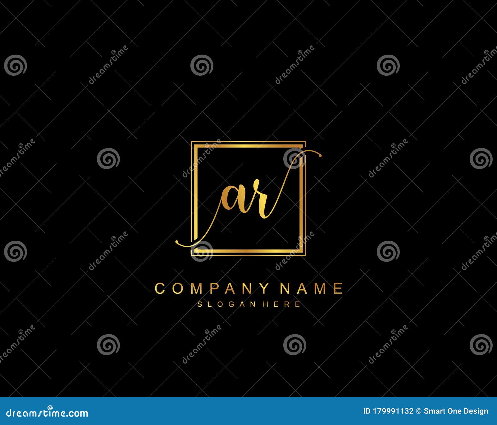 Initial AR Signature Logo Template Vector Stock Illustration ...