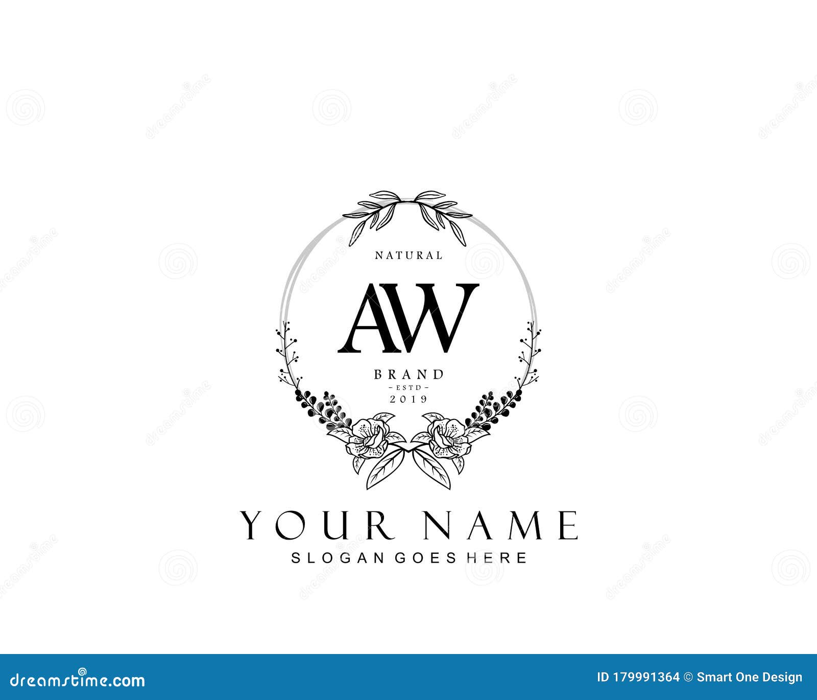 Initial AW Signature Logo Template Vector Stock Illustration ...