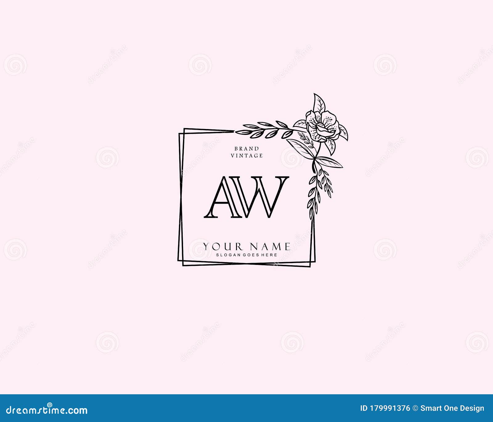 Initial AW Signature Logo Template Vector Stock Illustration ...