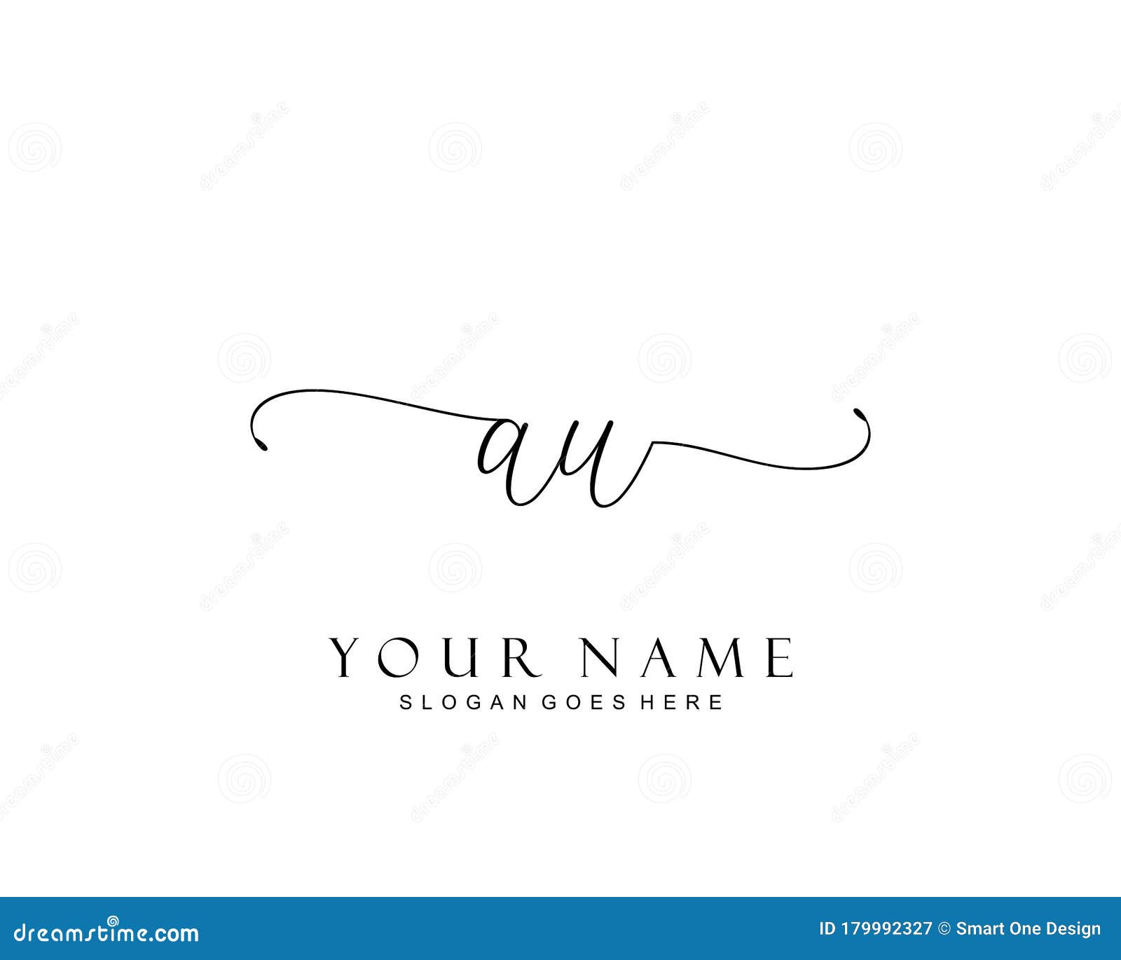 Initial AU Signature Logo Template Vector Stock Vector - Illustration ...