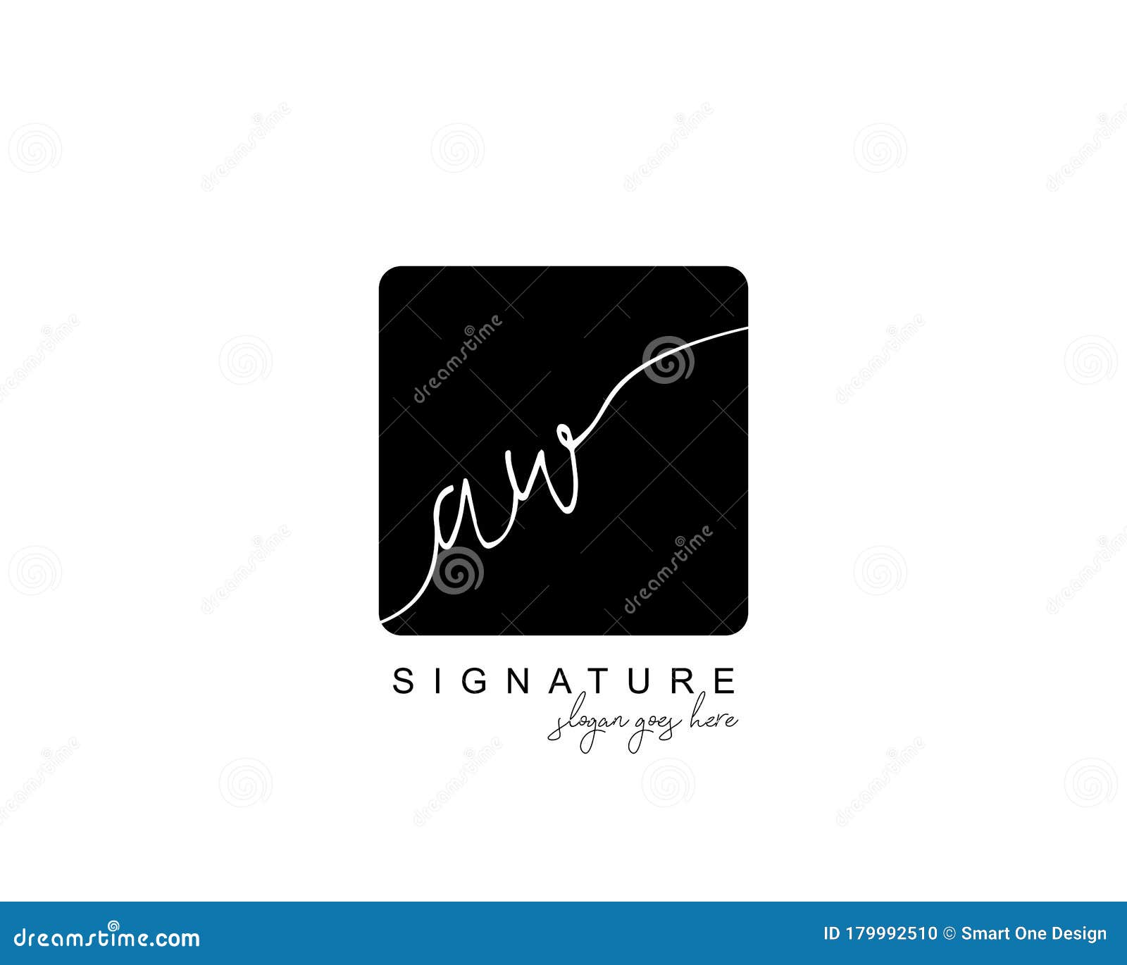 Initial AW Signature Logo Template Vector Stock Vector - Illustration ...
