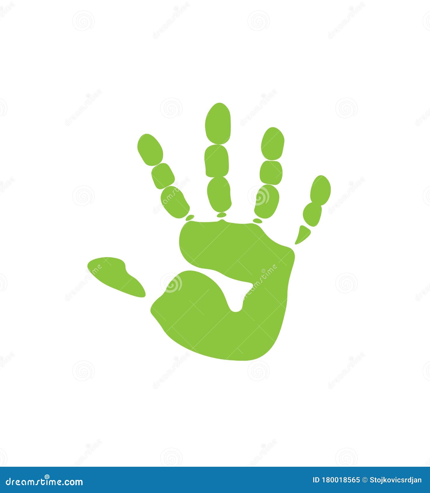 Green hand print stock vector. Illustration of imprint - 180018565