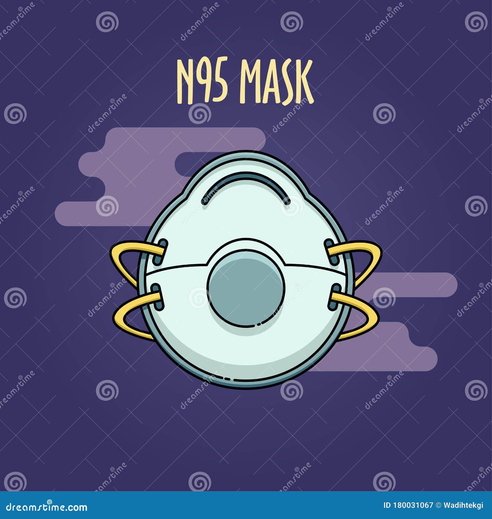 Mask N95 Flat Ilustration Medical Surgery Stock Vector - Illustration ...