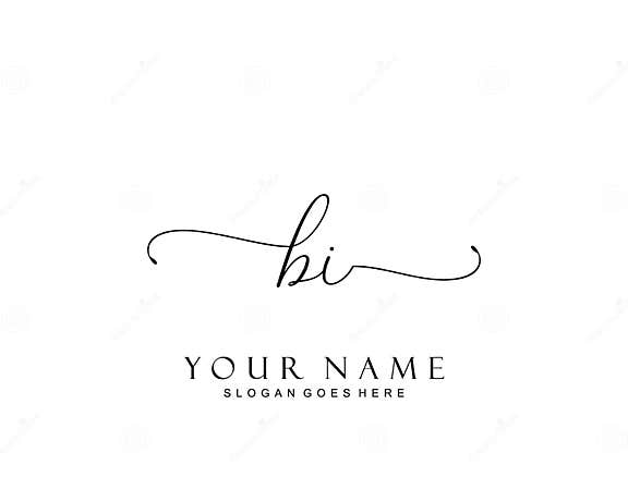 Initial BI Signature Logo Template Vector Stock Vector - Illustration ...