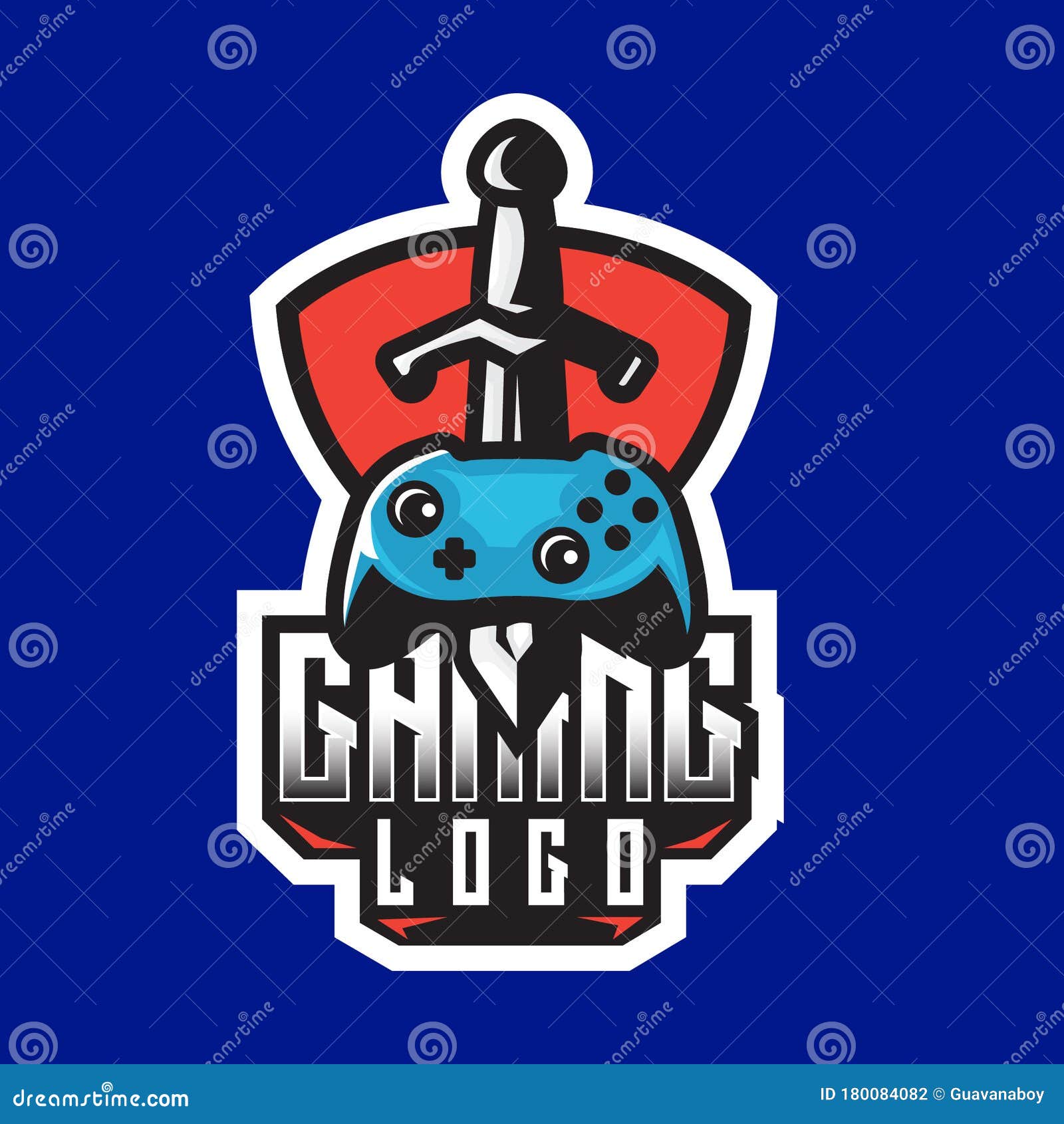 Retro Minimalist Esport Game Controller Joystick Logo Stock ...