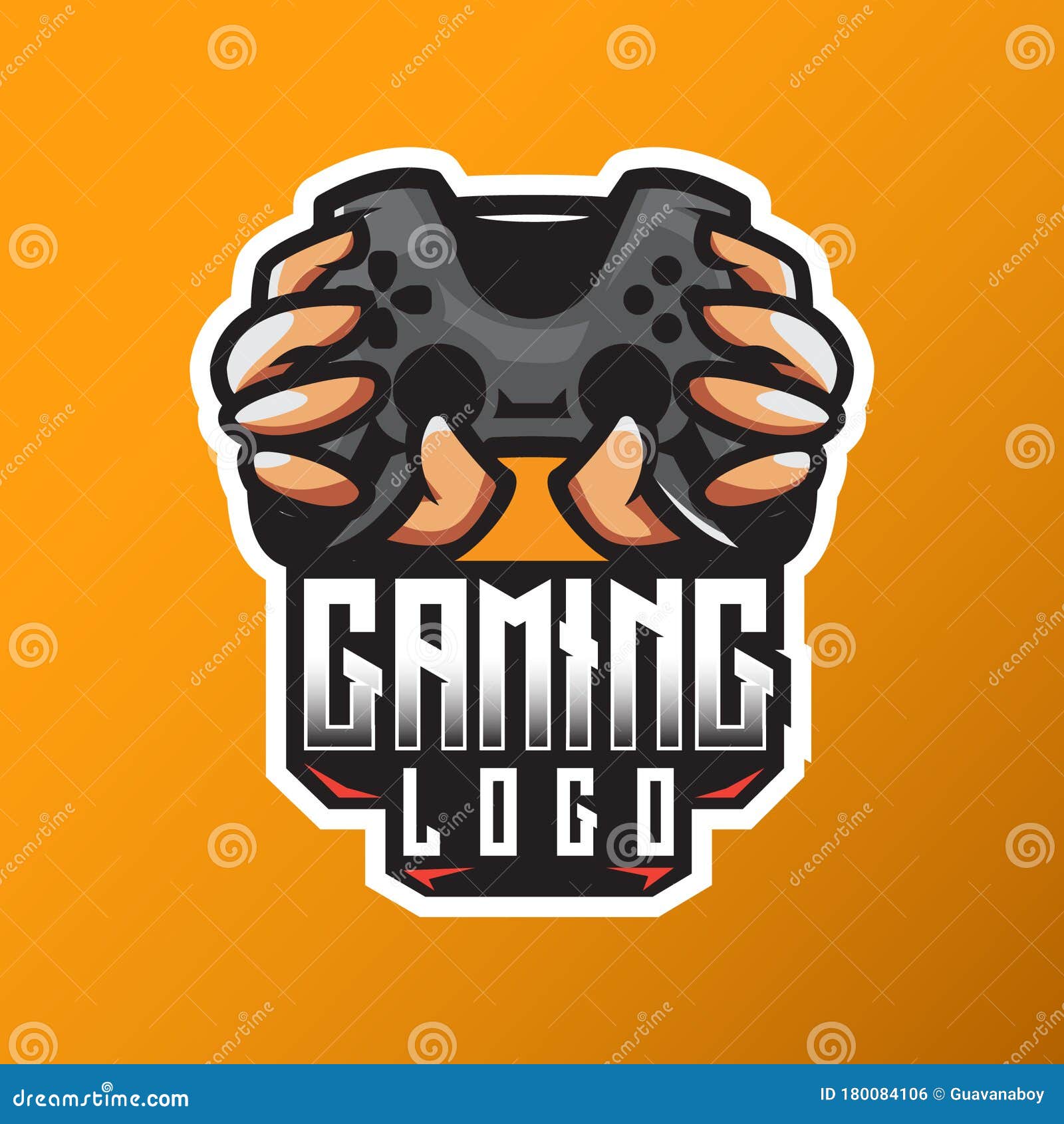 Retro Minimalist Esport Game Controller Joystick Logo Stock Vector ...