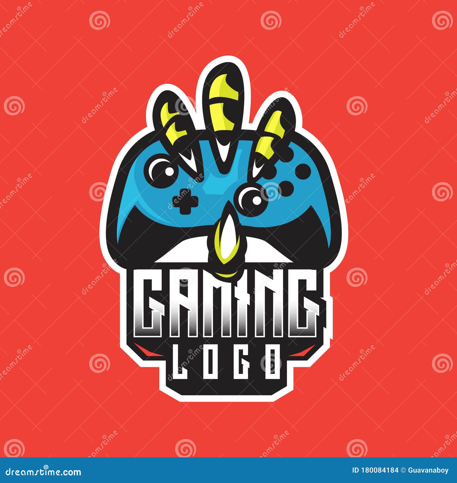 Retro Minimalist Esport Game Controller Joystick Logo Stock Vector ...