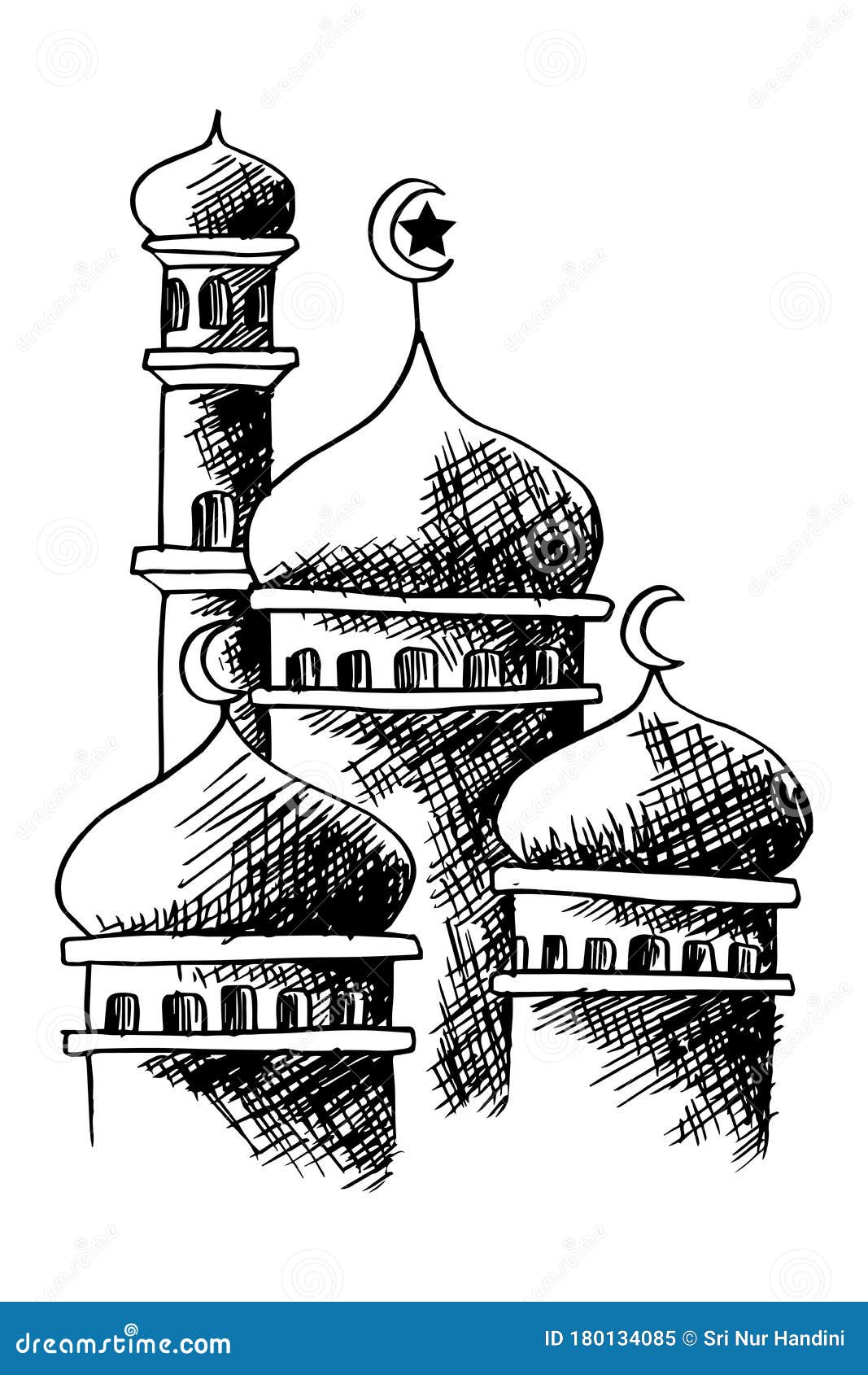 Mosque Sketch Drawing Illustration Background. Stock Illustration ...