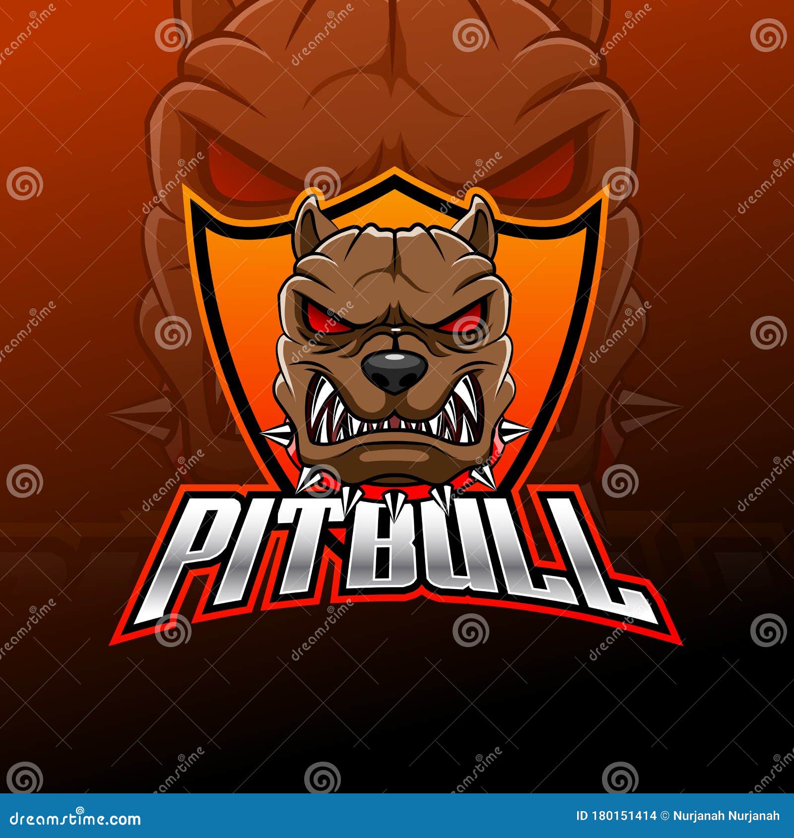 Pitbull logo esport stock vector. Illustration of face - 180151414