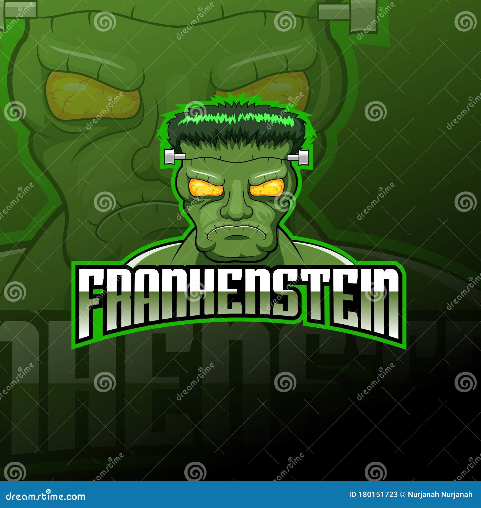 Frankenstein logo esport stock vector. Illustration of comic - 180151723