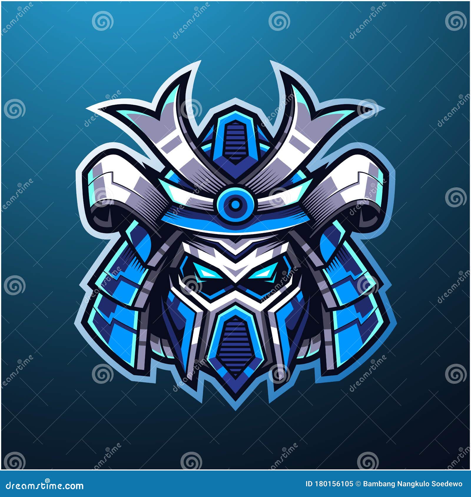 Samurai Head Logo Design Illustration Stock Vector - Illustration of ...