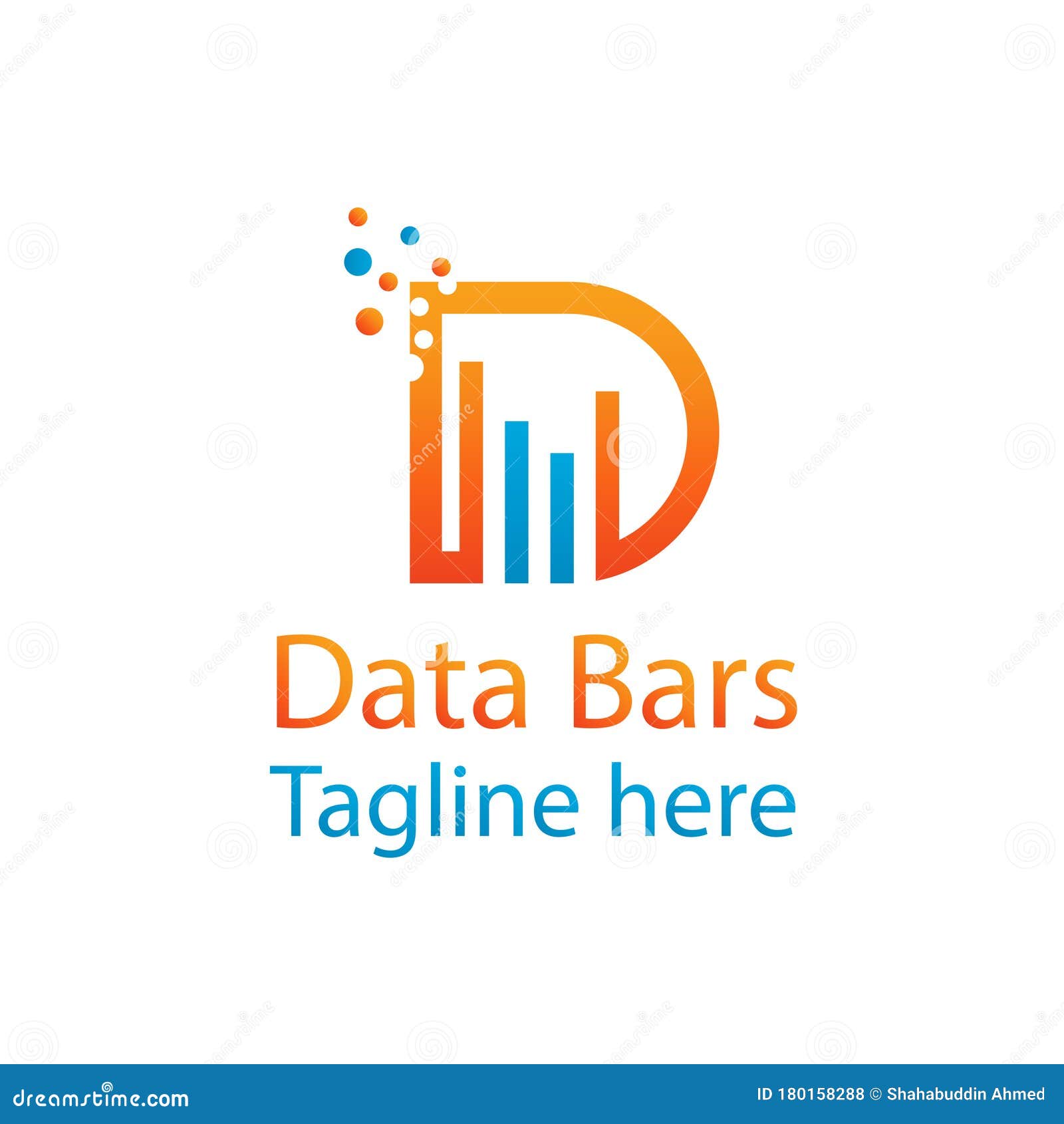 Abstract Data Bars Vector Logo Design. Letter D Logo Stock Vector ...