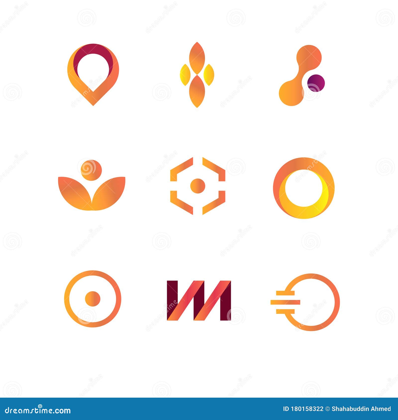 Abstract Vector Business Logo Set. Gradian Logo. Stock Vector ...