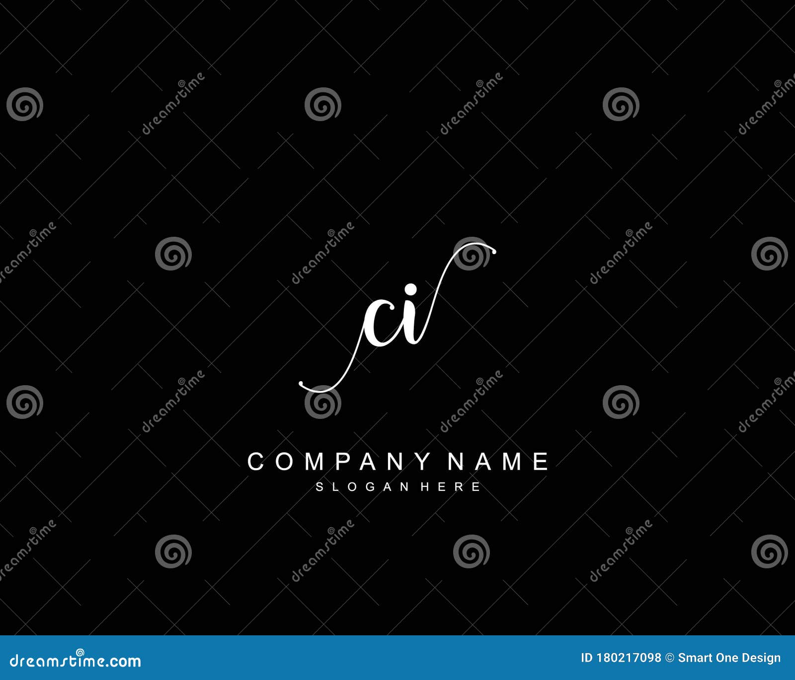 Initial CI Signature Logo Template Vector Stock Vector - Illustration ...