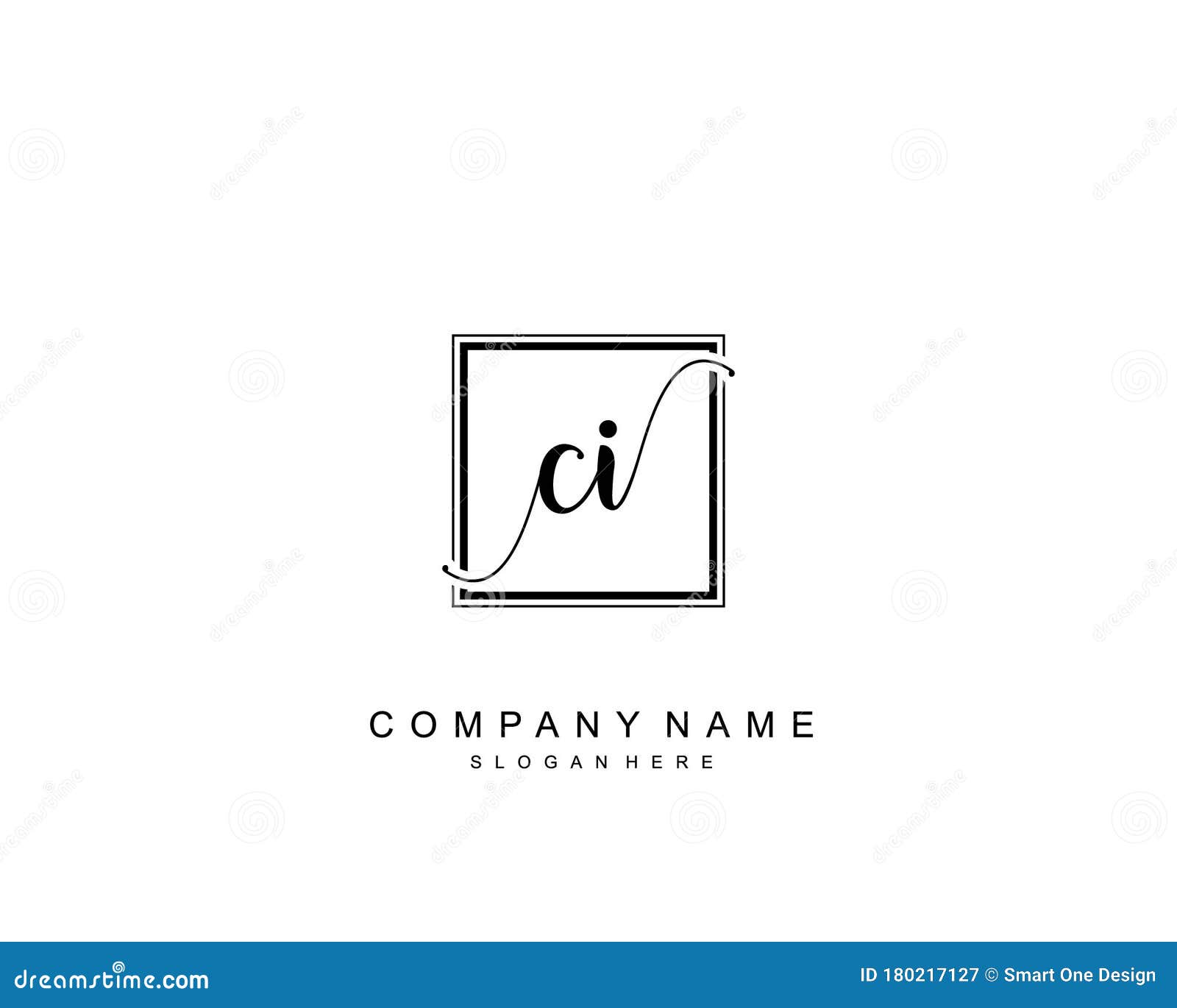 Initial CI Signature Logo Template Vector Stock Vector - Illustration ...
