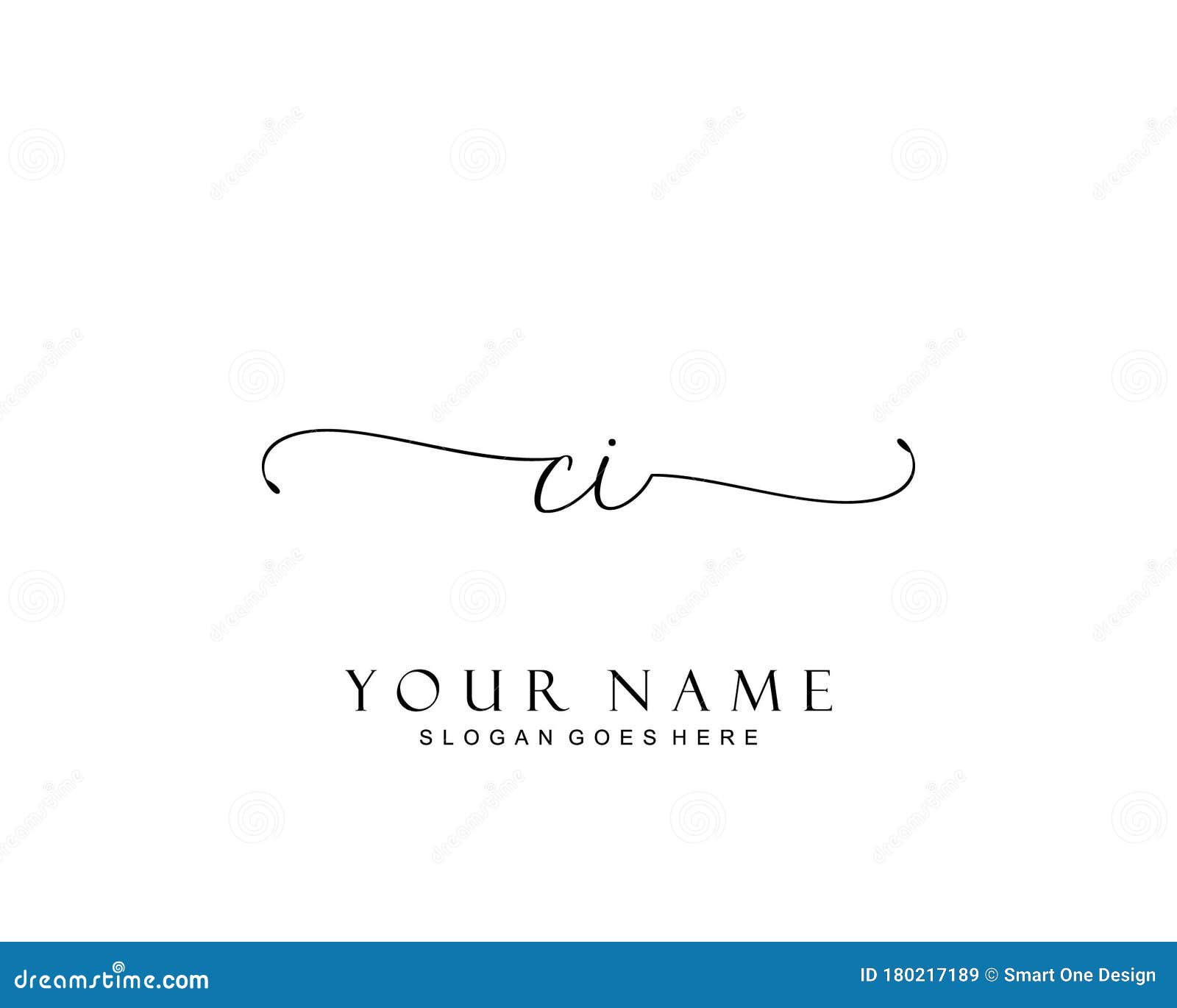 Initial CI Signature Logo Template Vector Stock Vector - Illustration ...