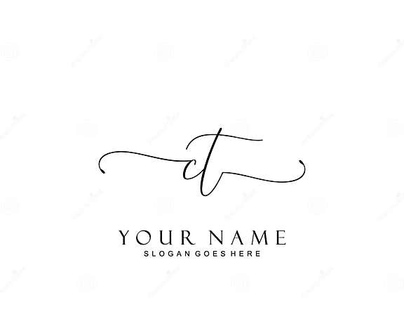 Initial CT Signature Logo Template Vector Stock Vector - Illustration ...