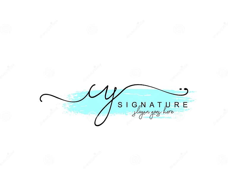 Initial CY Signature Logo Template Vector Stock Vector - Illustration ...