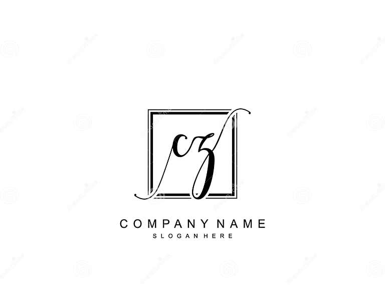 Initial CZ Signature Logo Template Vector Stock Vector - Illustration ...
