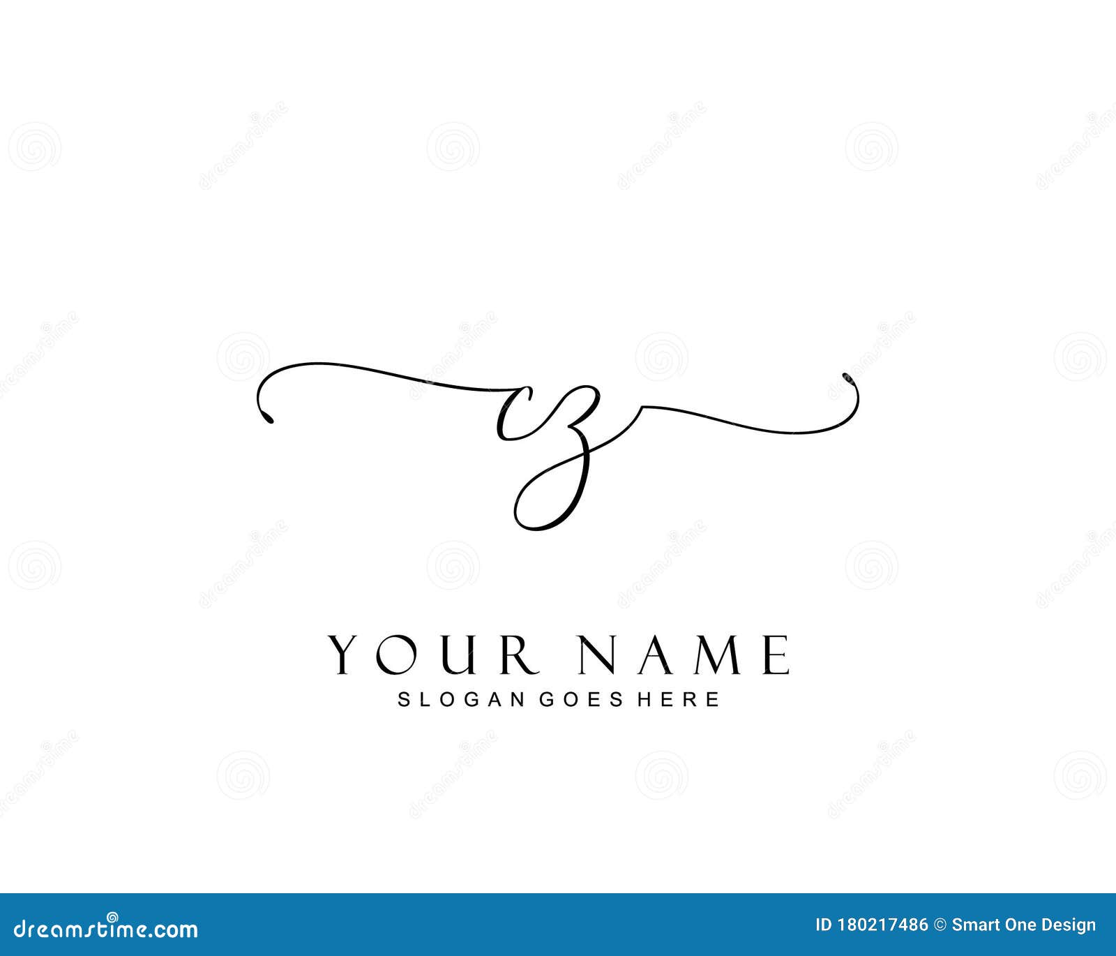 Initial CZ Signature Logo Template Vector Stock Vector - Illustration ...
