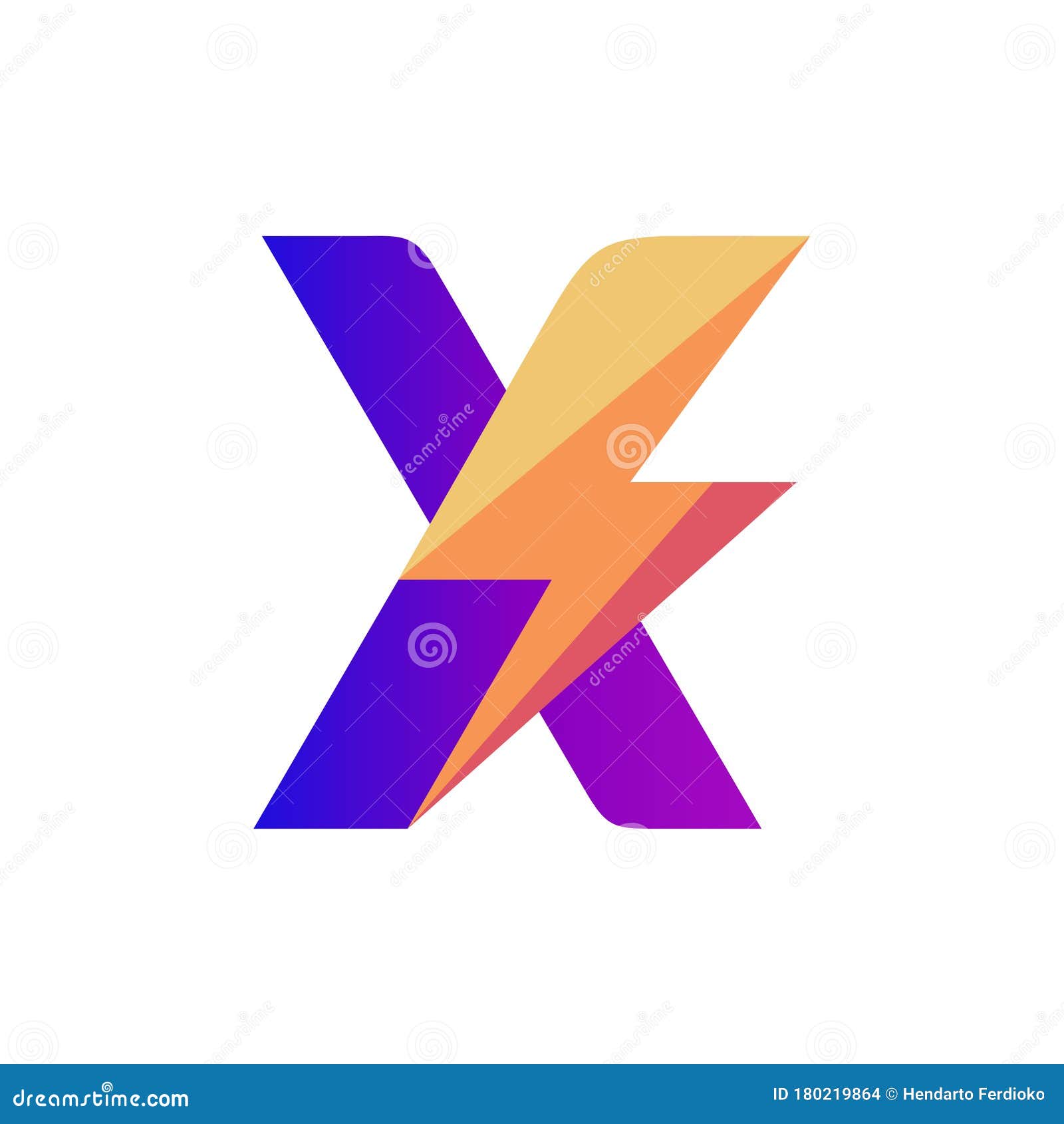 Letter X Lightning Vector Logo Design Template Stock Vector ...