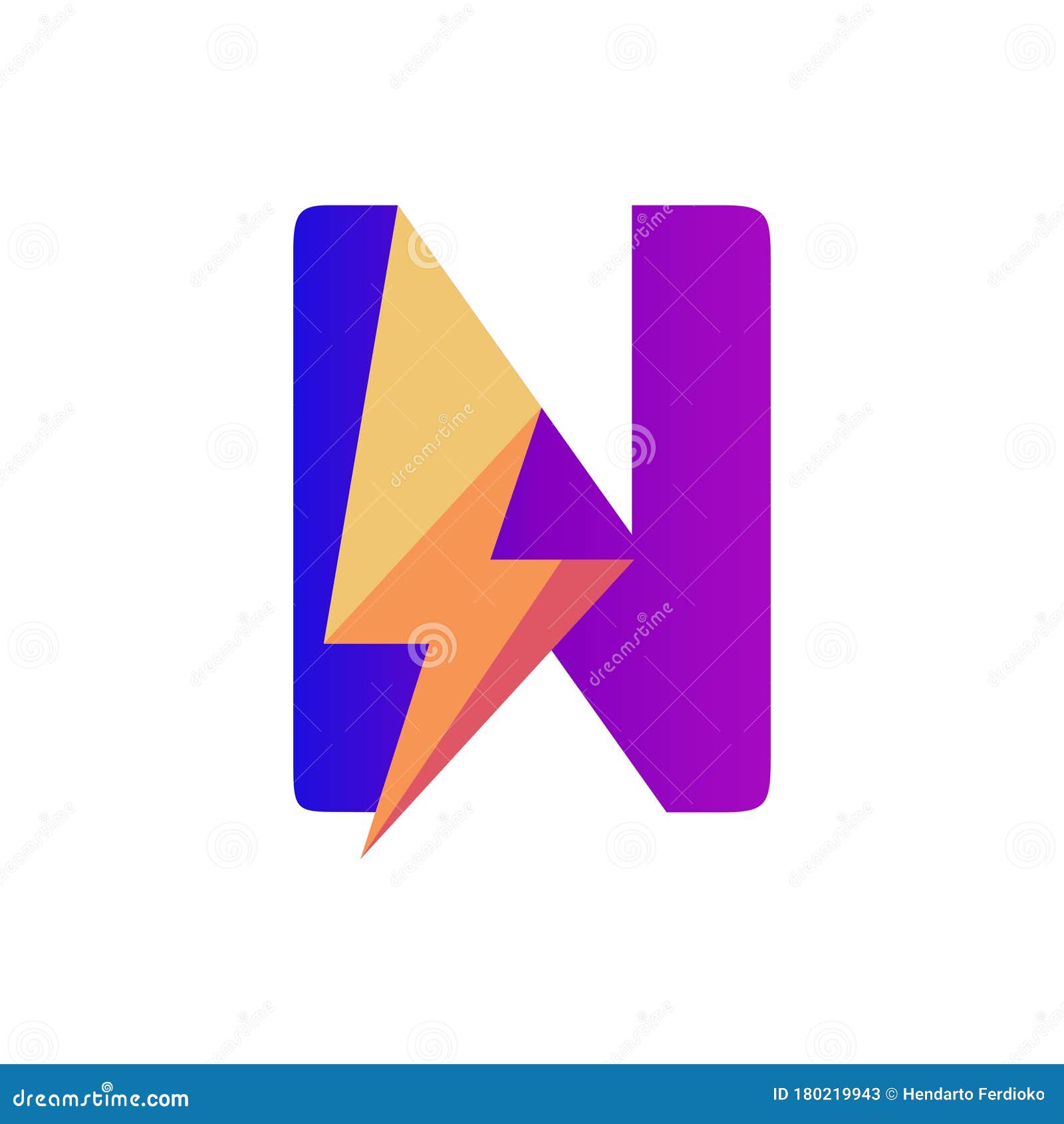 Letter N Lightning Vector Logo Design Template Stock Vector ...