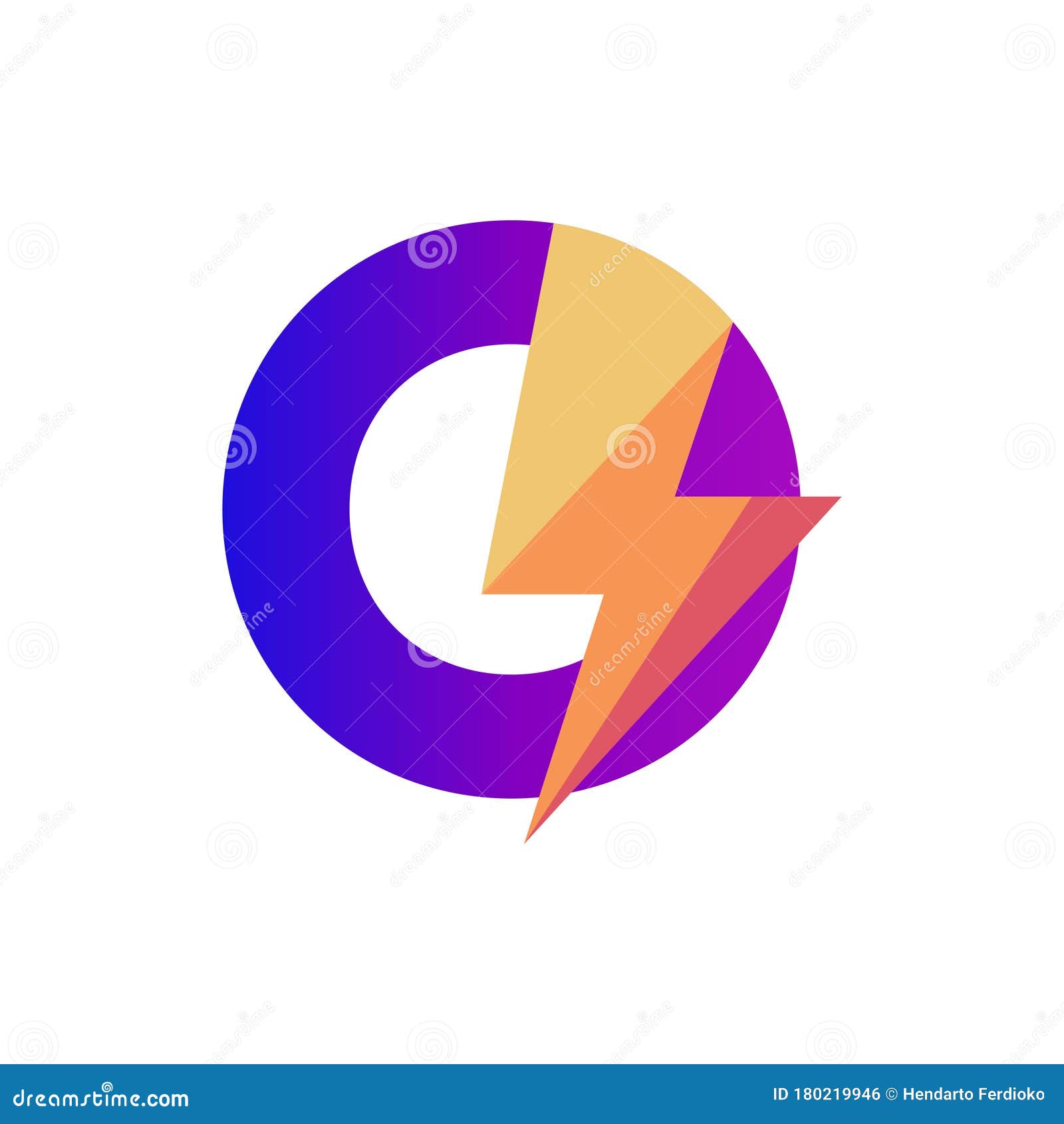 Letter O Lightning Vector Logo Design Template Stock Vector ...