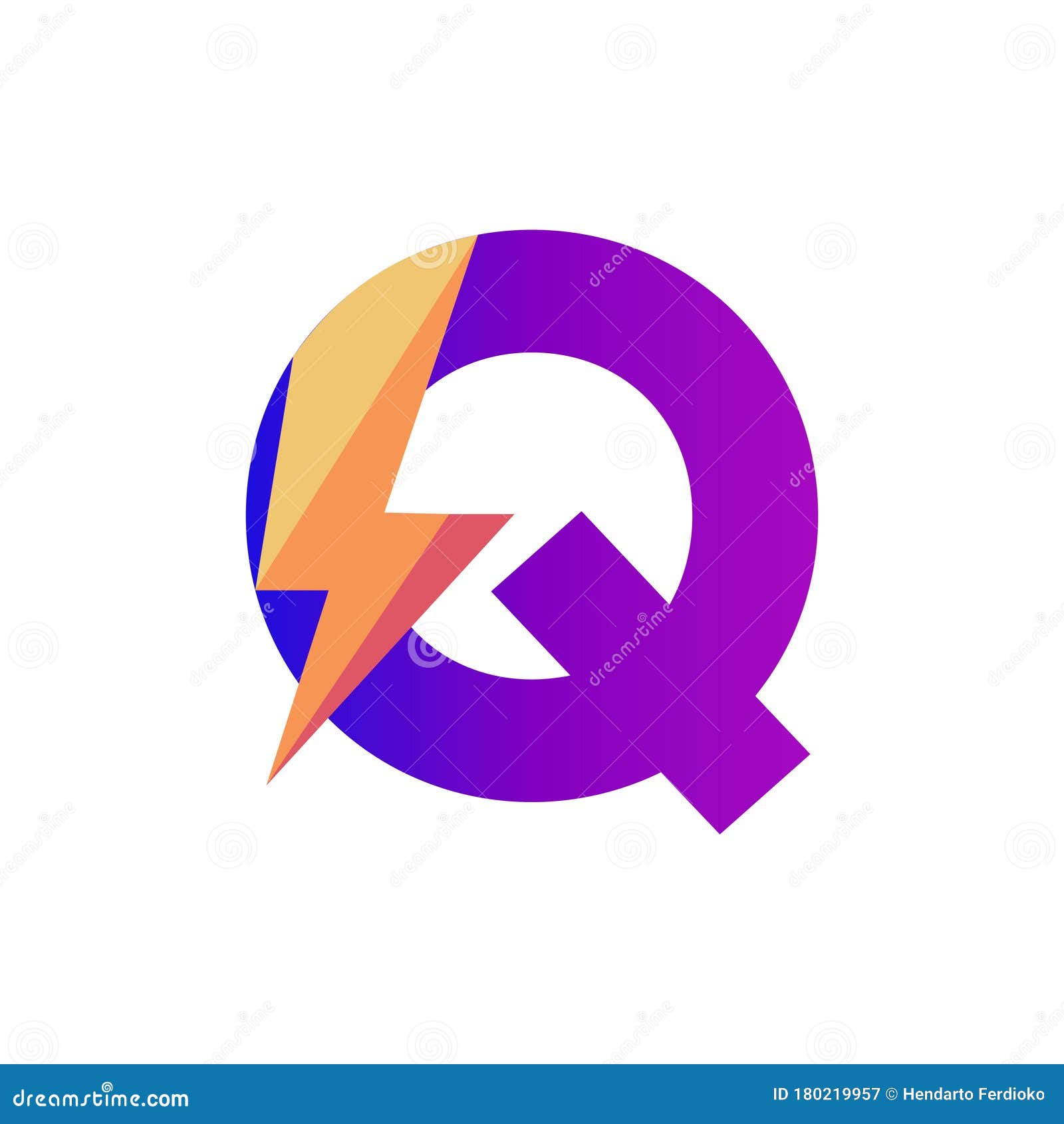 Letter Q Lightning Vector Logo Design Template Stock Vector ...