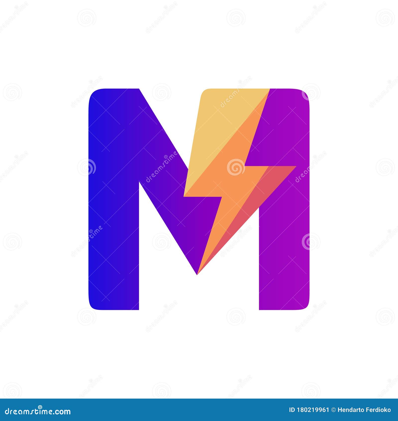 Letter M Lightning Vector Logo Design Template Stock Vector ...