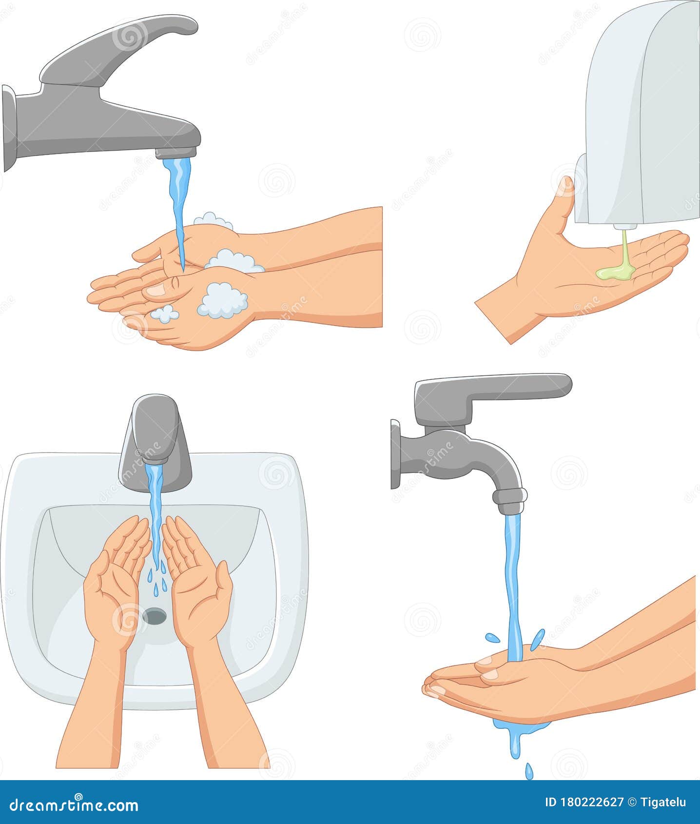 Washing Hand Hand and Hand Sanitizing Illustration Stock Vector ...