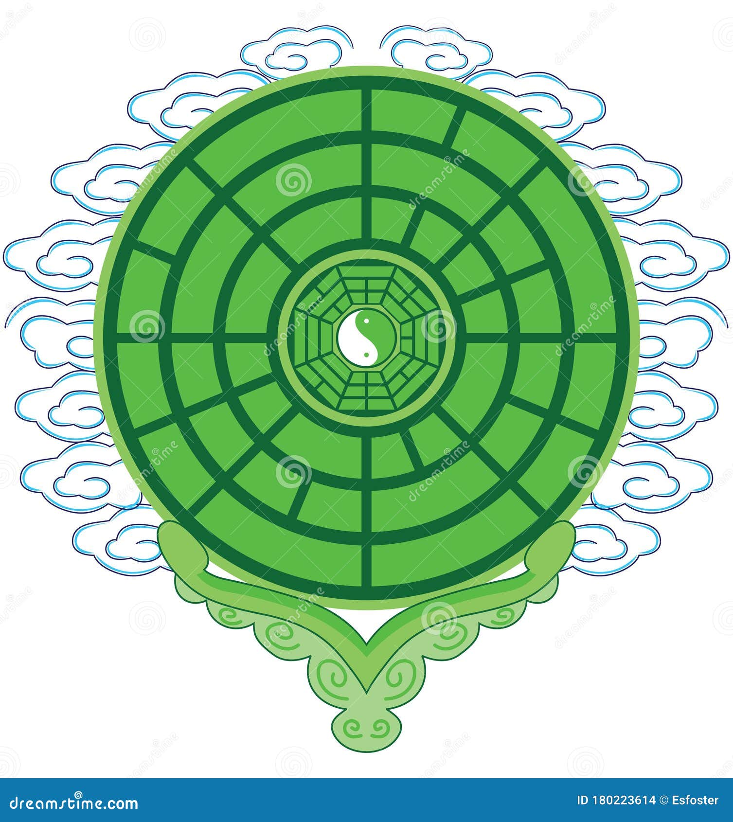 Illustration Green Yin Yang Symbols Stock Vector - Illustration of draw ...